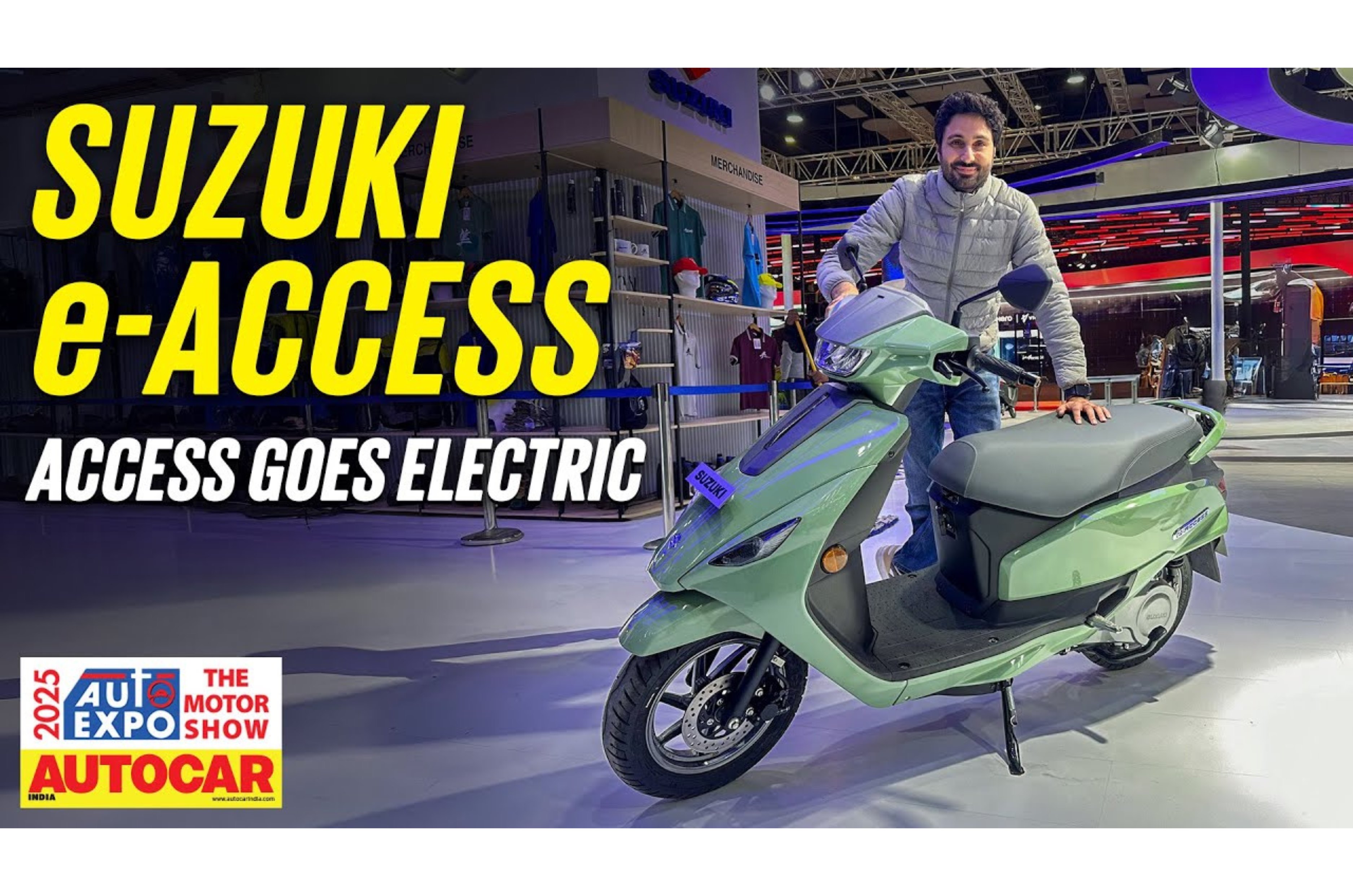Suzuki eAccess scooter rivals TVS iQube and Bajaj Chetak, Auto Expo 2025 | Autocar India